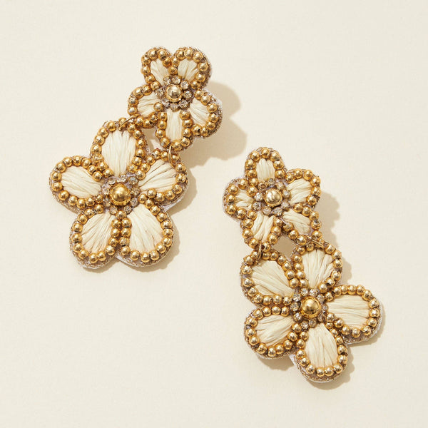 Frem - Bridal Flower Seed Bead Drop Earrings – Honey & Hive